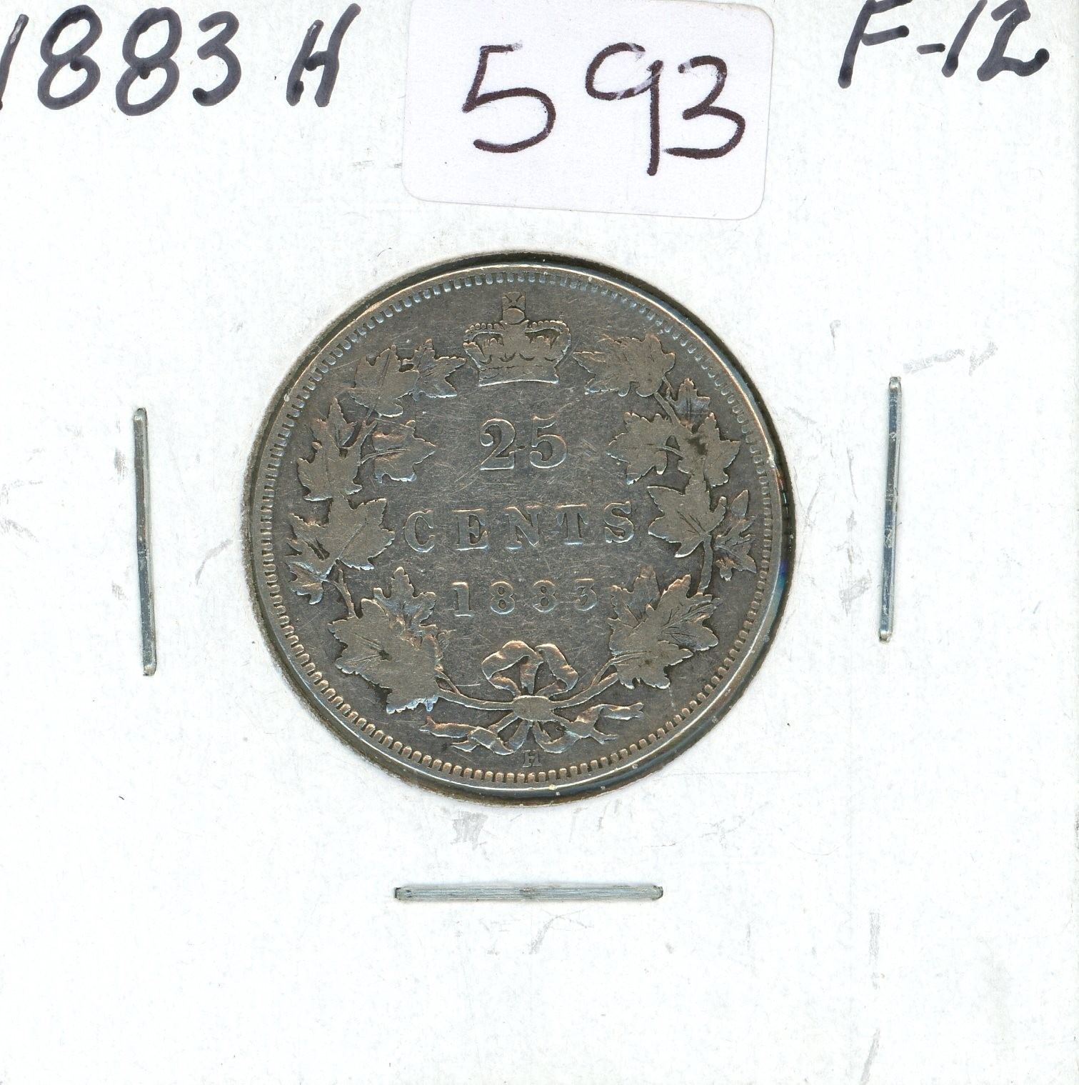 1883H Canadian 25 cent coin - Schmalz Auctions