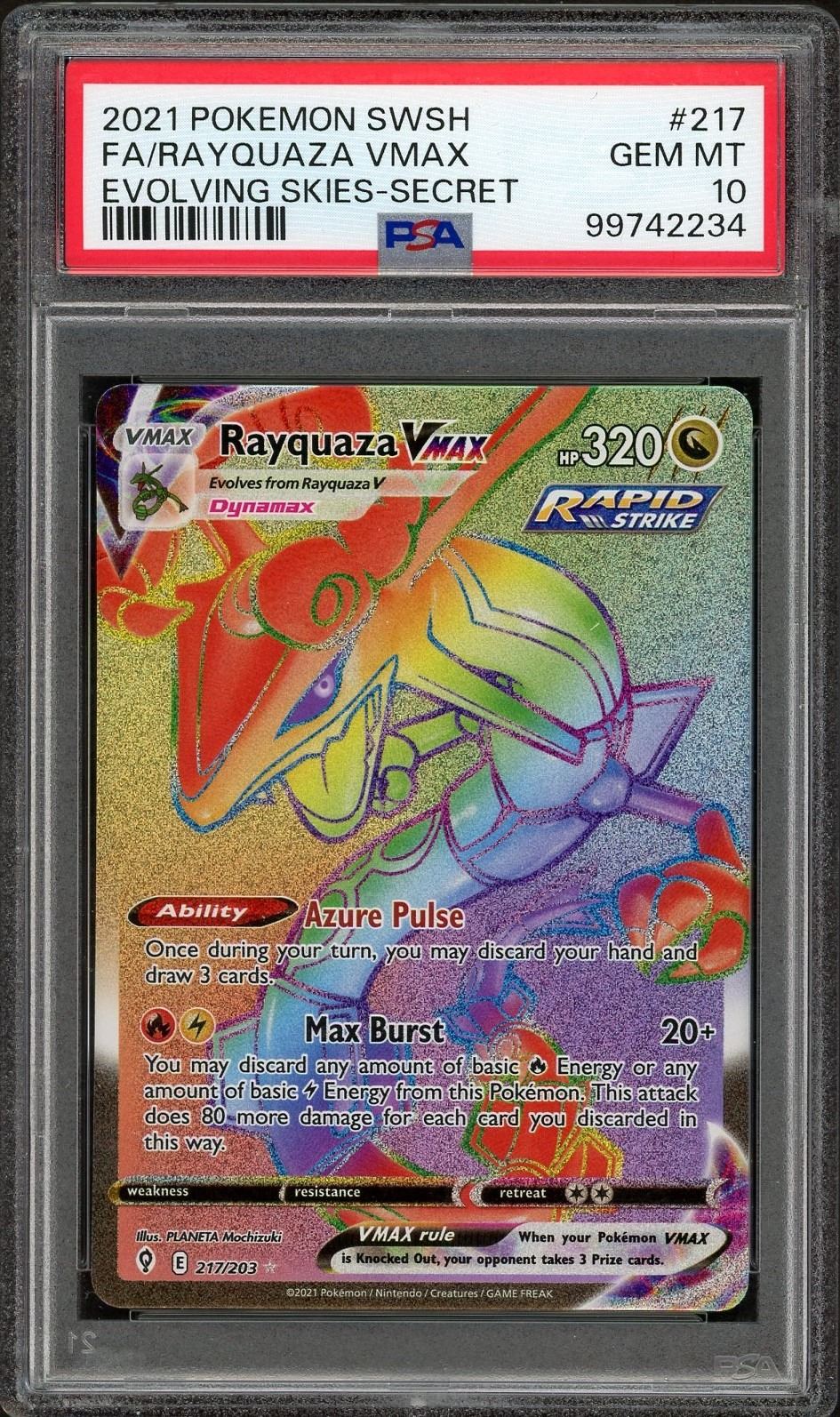 2021 Pokémon Full Art Rayquaza Secret Rare - PSA 10