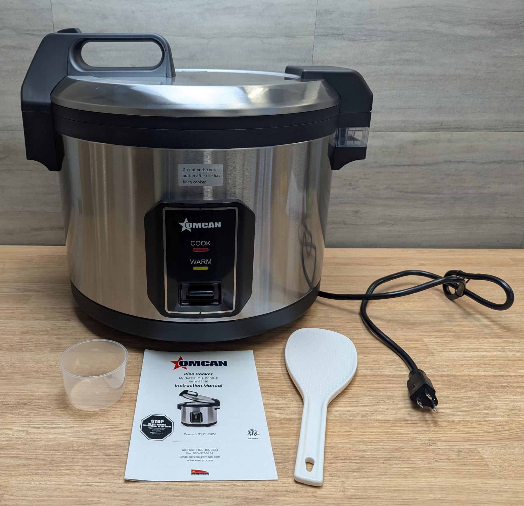 Commercial 64 cup (13L) Electric Rice Cooker, Omcan 47591|MR3-3