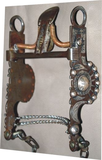 G S Garcia silver inlaid spade bit