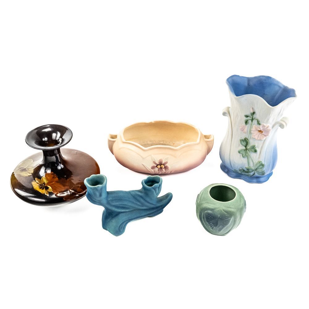 Collection of Roseville Van Briggle & Weller Vases