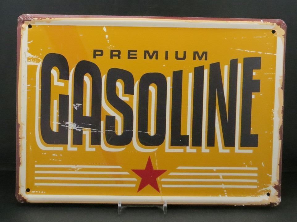 Premium Gasoline Tin Sign 11" x 8"