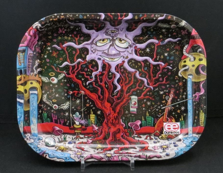 Dunkees Happy Tree Tin Rolling Tray (measures 7" x 5.5")