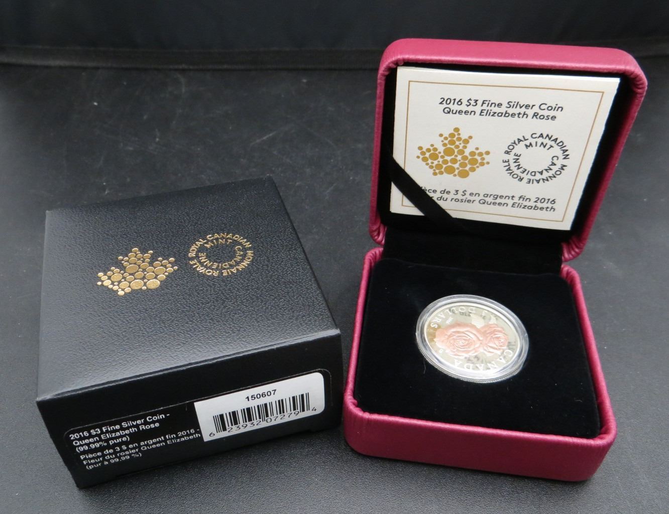 RCM 2016 $3 Queen Elizabeth Rose 9999 Pure Silver Coin (5853/10000)