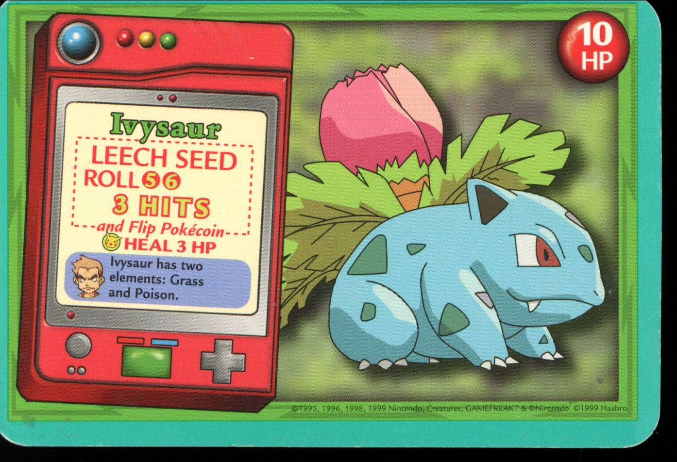 Pokemon JR Adventure 3.5" x 4.5" Game Card Ivysaur