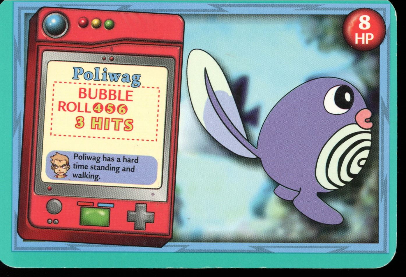 Pokemon JR Adventure 3.5" x 4.5" Game Card Poliwag