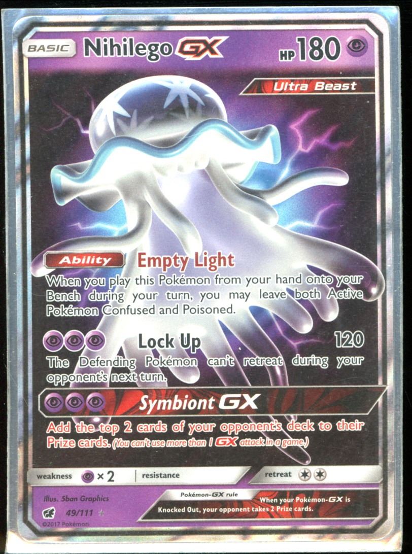 Pokemon Nihilego-GX - 49/111 - Rare Holo GX Ultra Crimson Invasion
