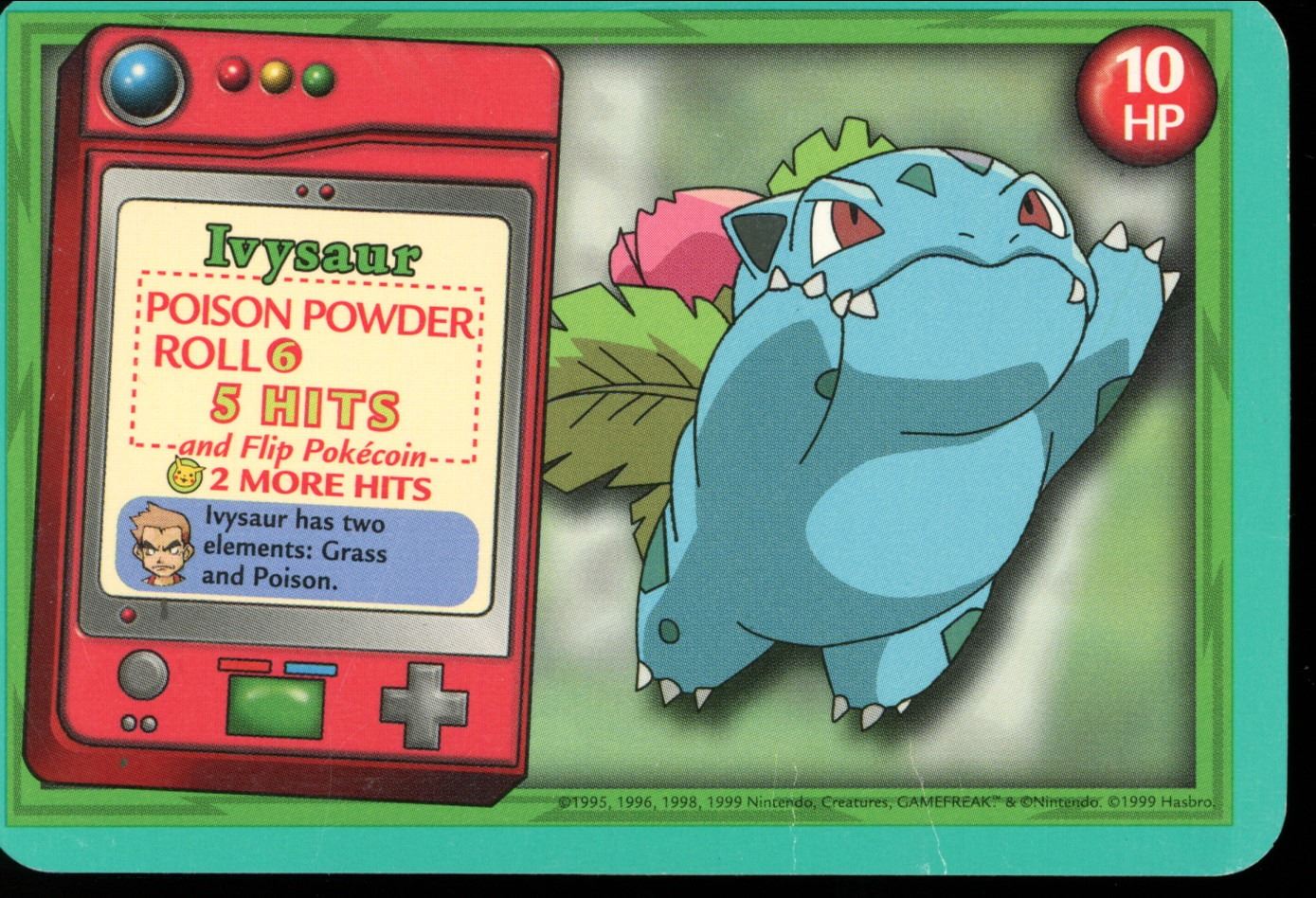 Pokemon JR Adventure 3.5" x 4.5" Game Card Ivysaur
