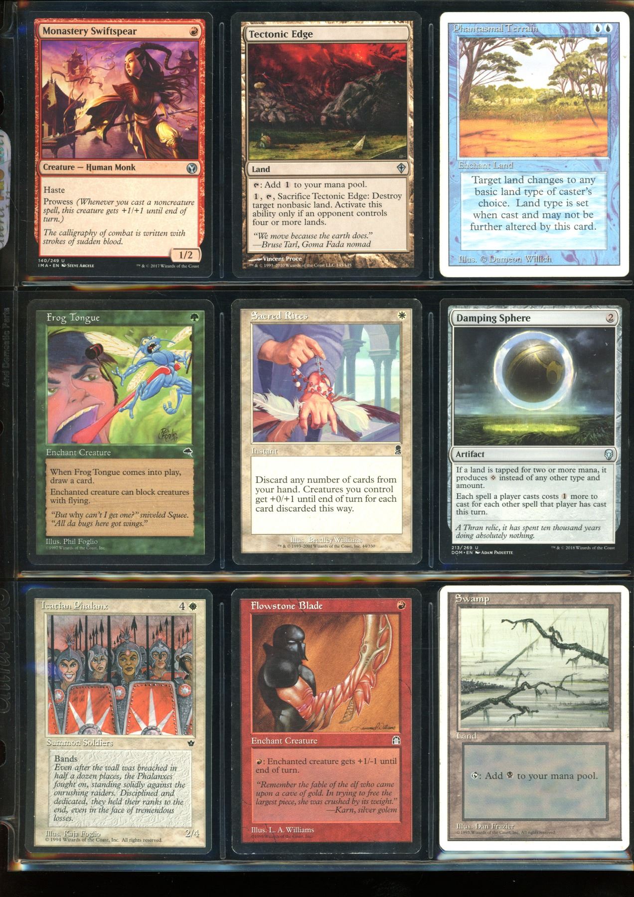 Lot Of 9 Various Magic The Gathering Cards Various Sets & Colors