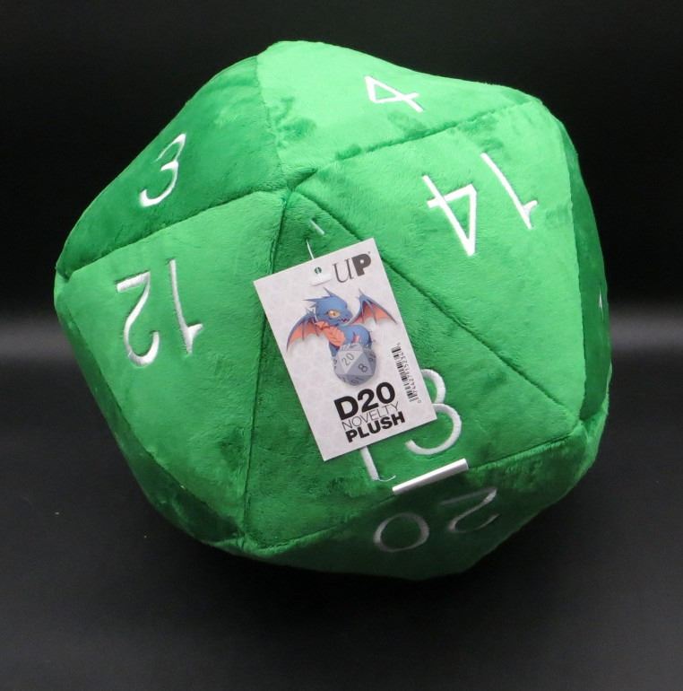 New Ultra Pro Jumbo D20 Novelty Dice Plush in Green with White ...