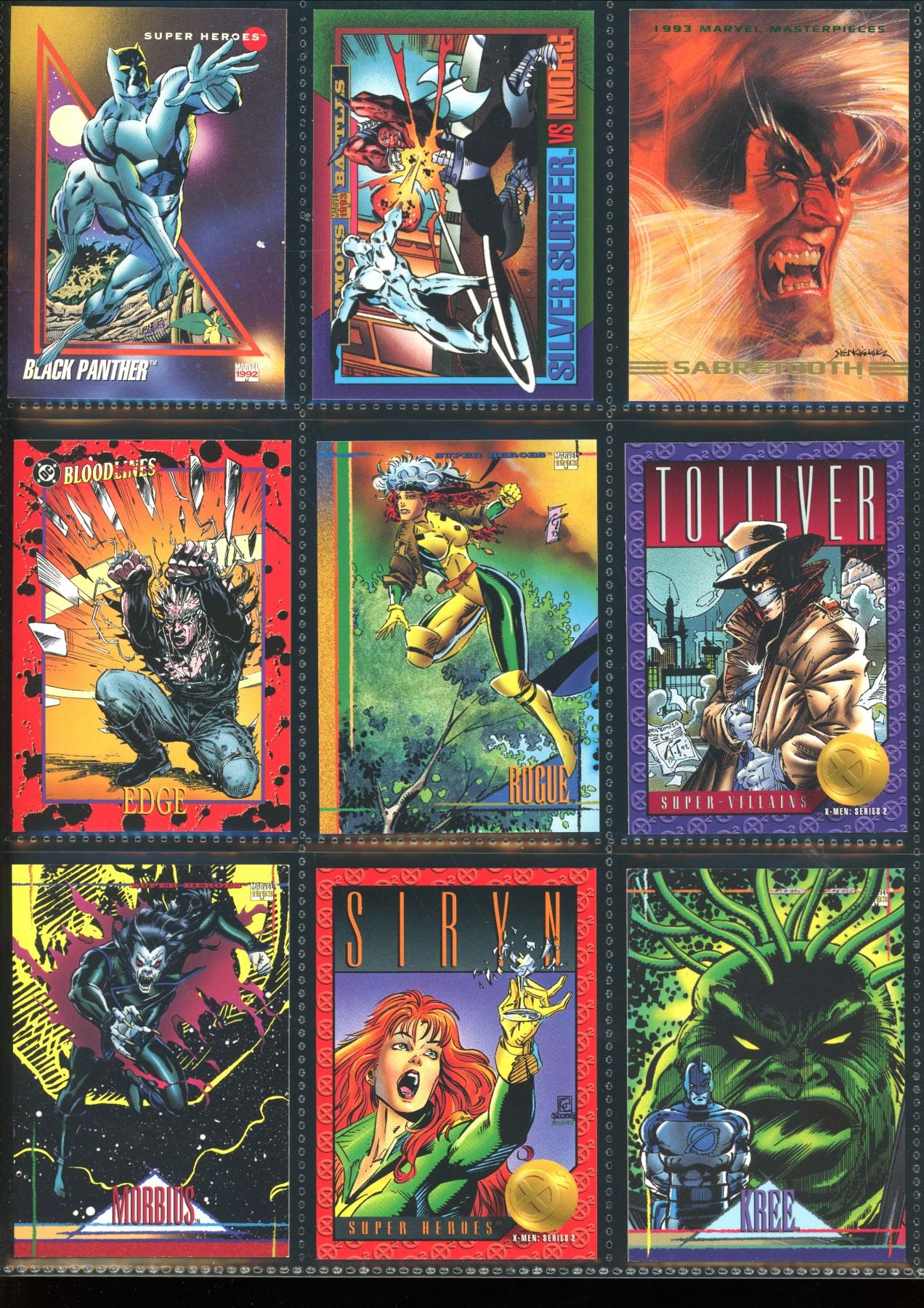Lot Of 9 Various Marvel Collector Cards
