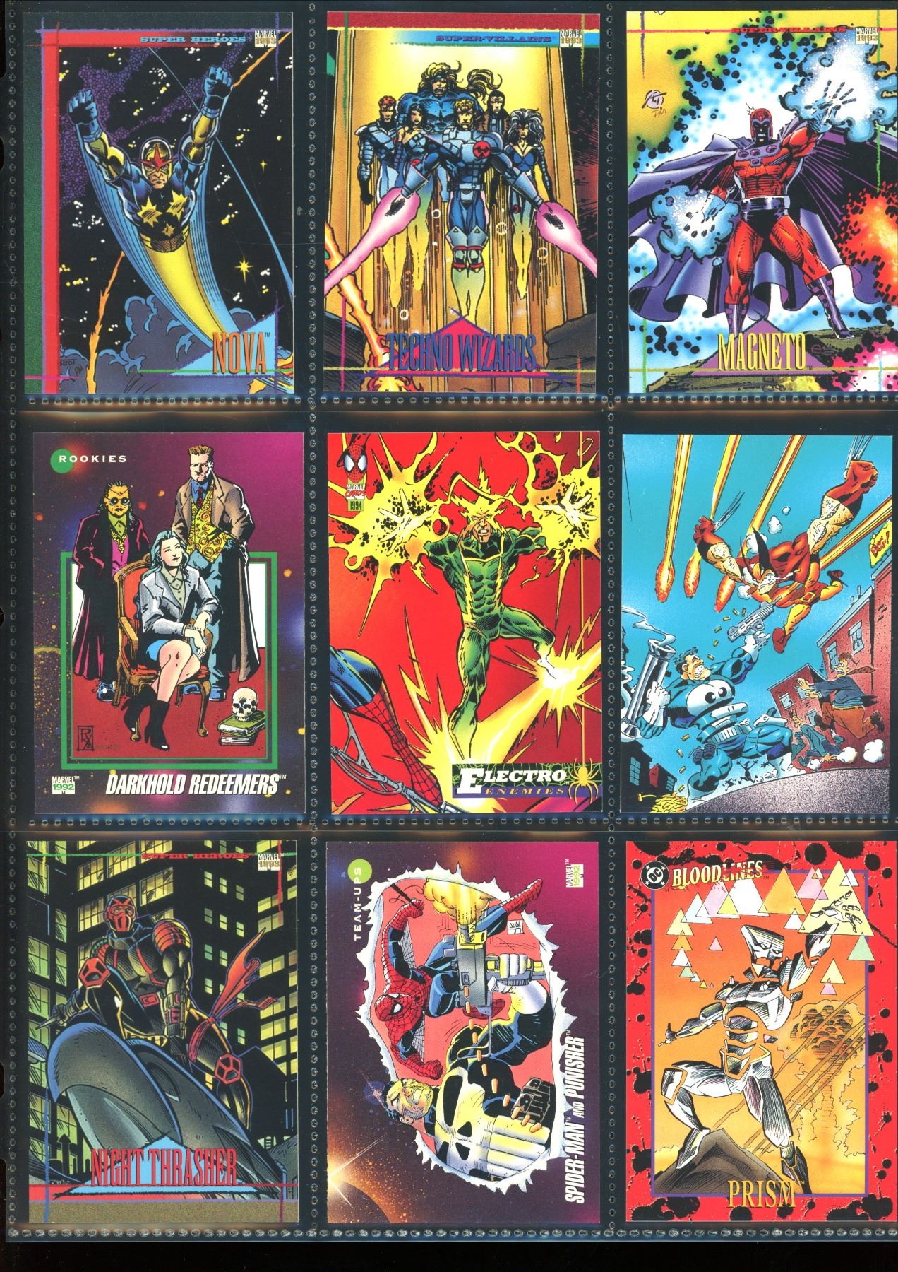 Lot Of 9 Various Marvel Collector Cards