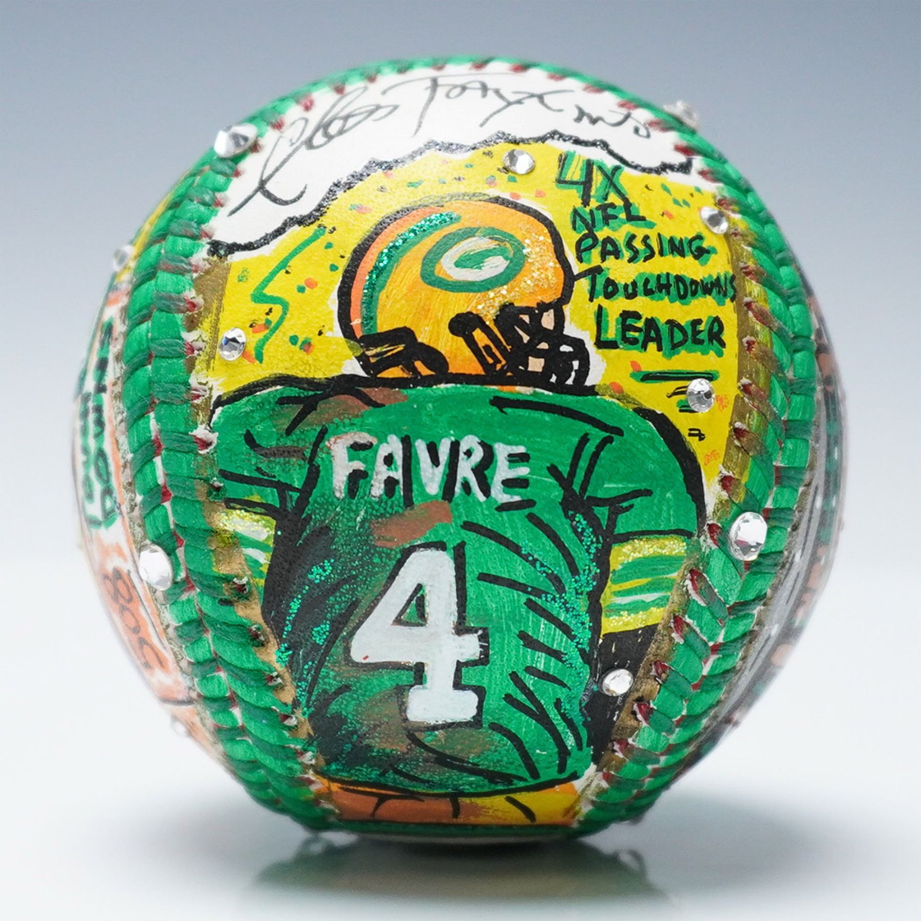 Brett Favre Signed Charles Fazzino Hand Painted Pop Art Baseball