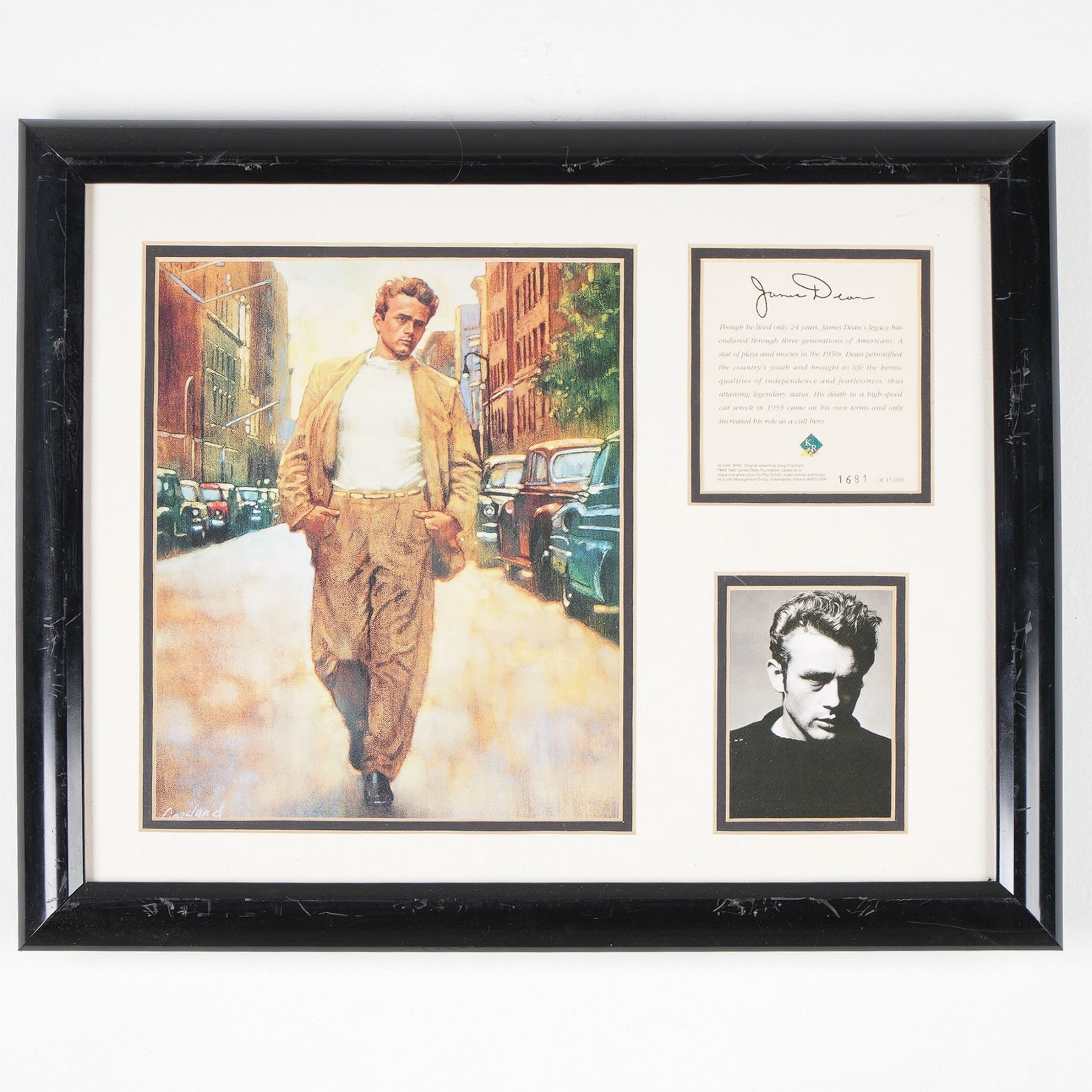 Greg Copeland, Framed Limited Edition of Iconic Actor James Dean, Signed
