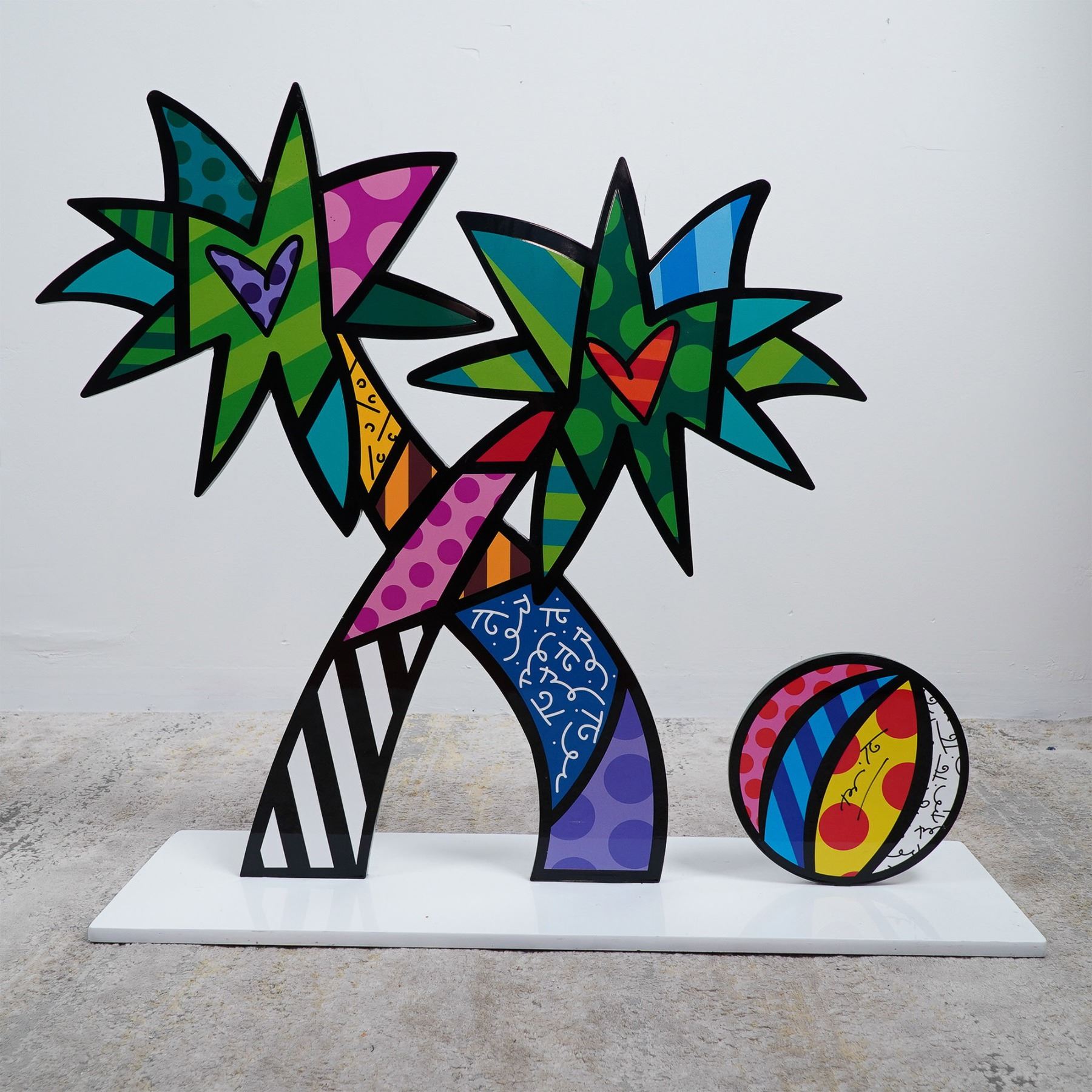 Romero Britto, Pop Art Miami Beach Sculpture, Signed