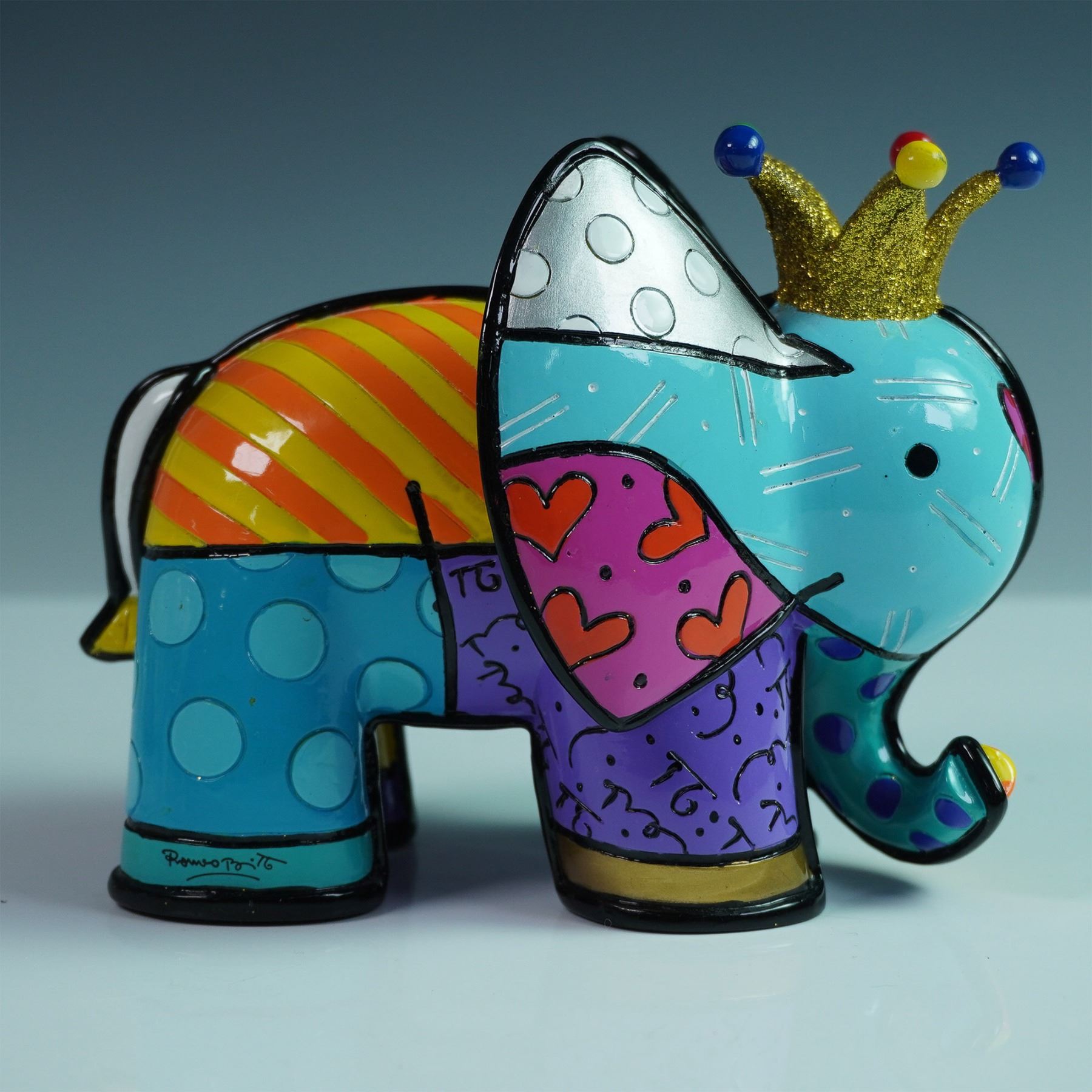 Romero Britto "Lucky" Elephant Sculpture, 10th Anniversary Special Edition