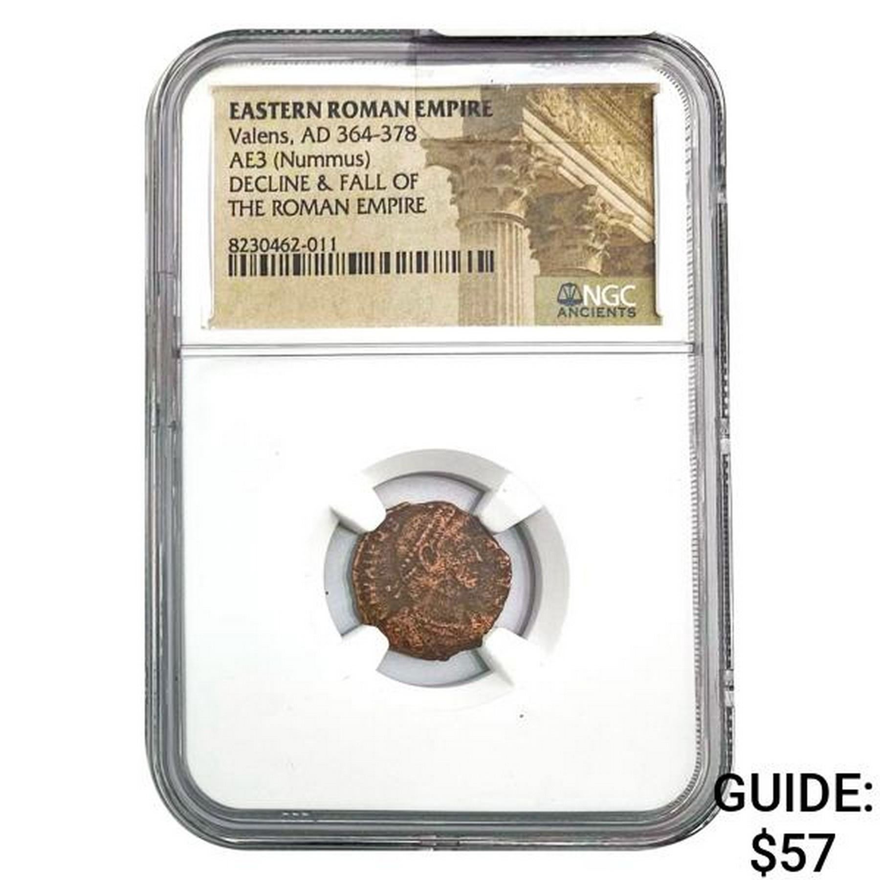 East Roman Valens, AD 364-378 AE3 Nummus