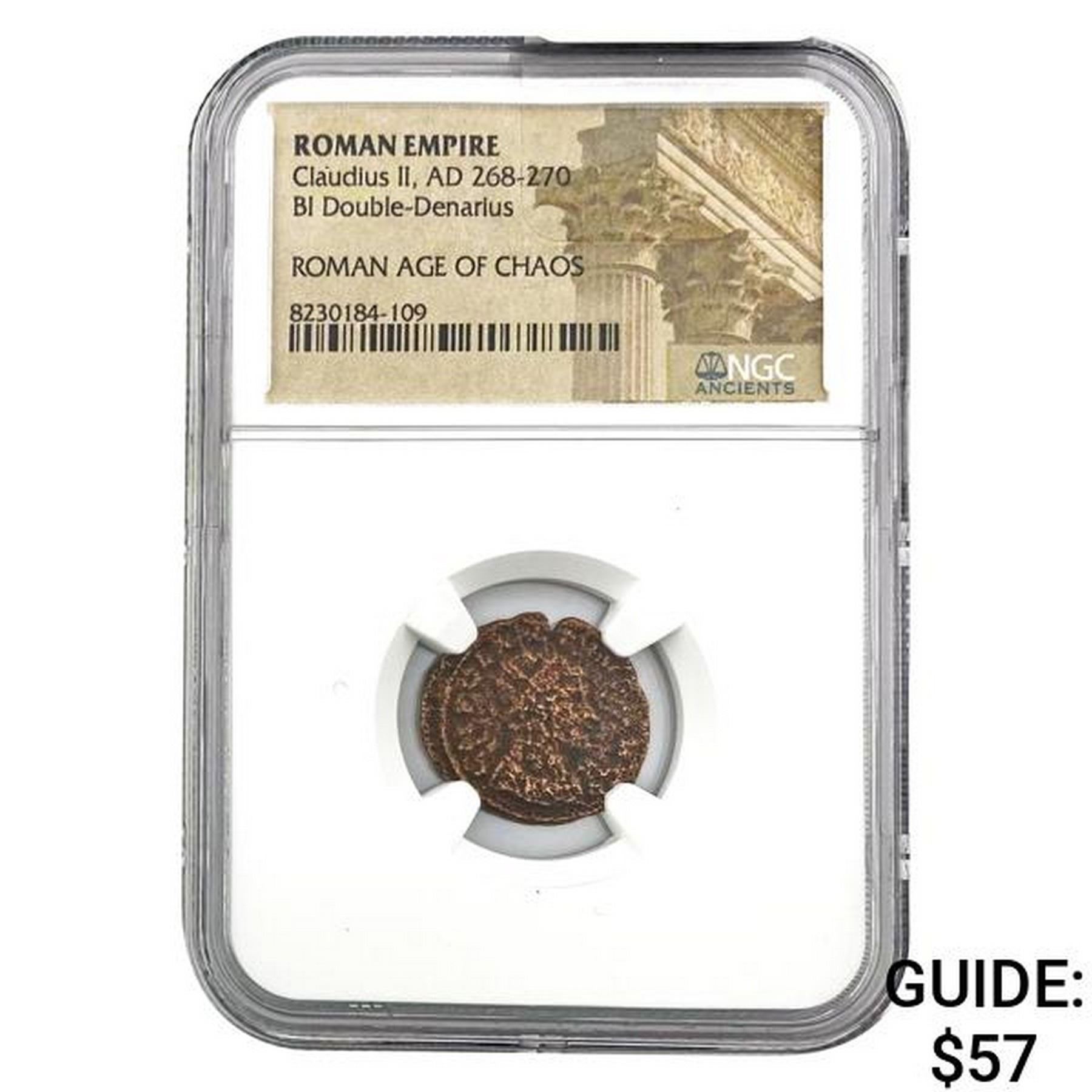Roman Claudius II, AD 268-270 BI Double-Denaius