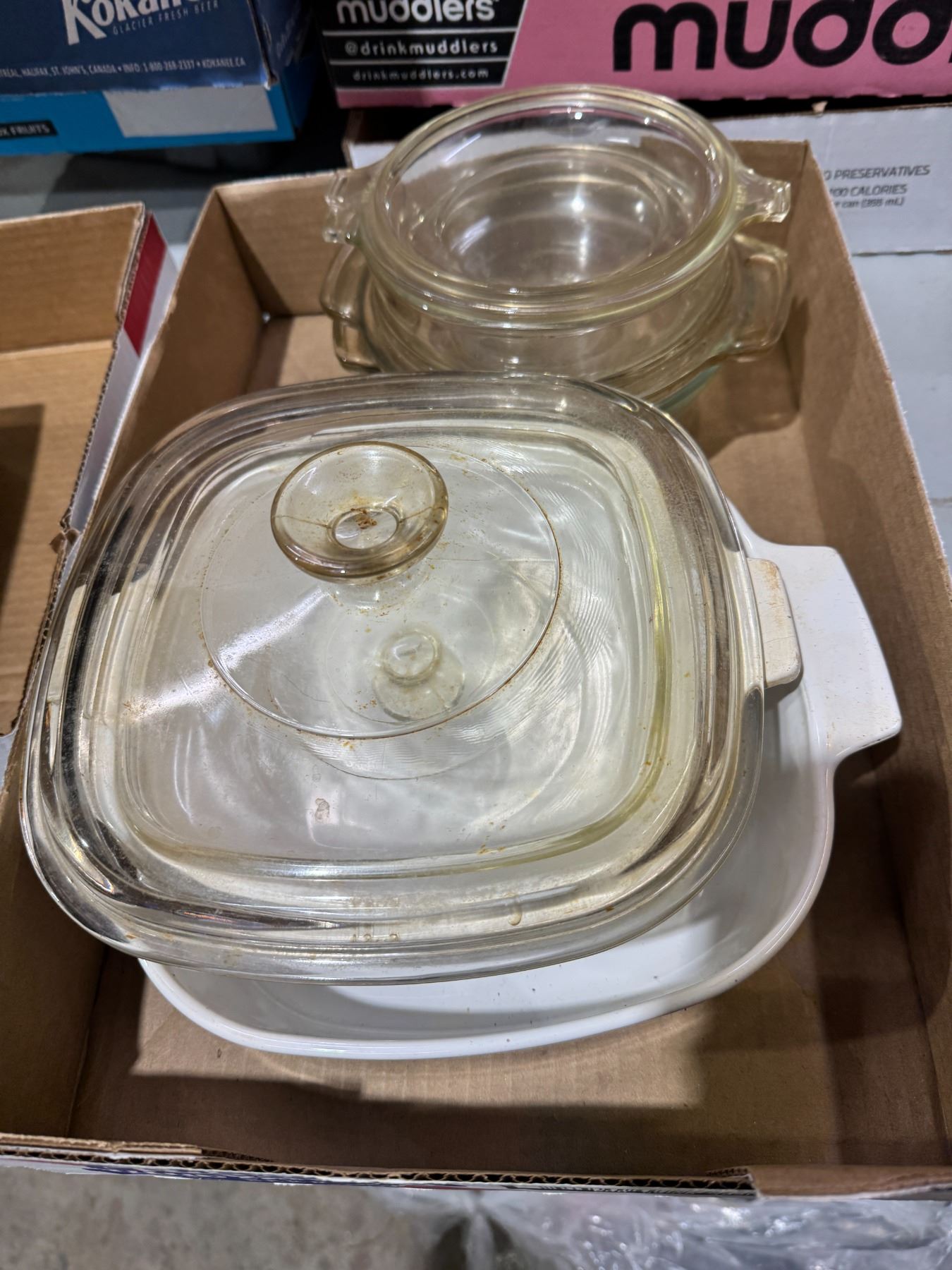 Pyrex and corning ware, baking dishes
