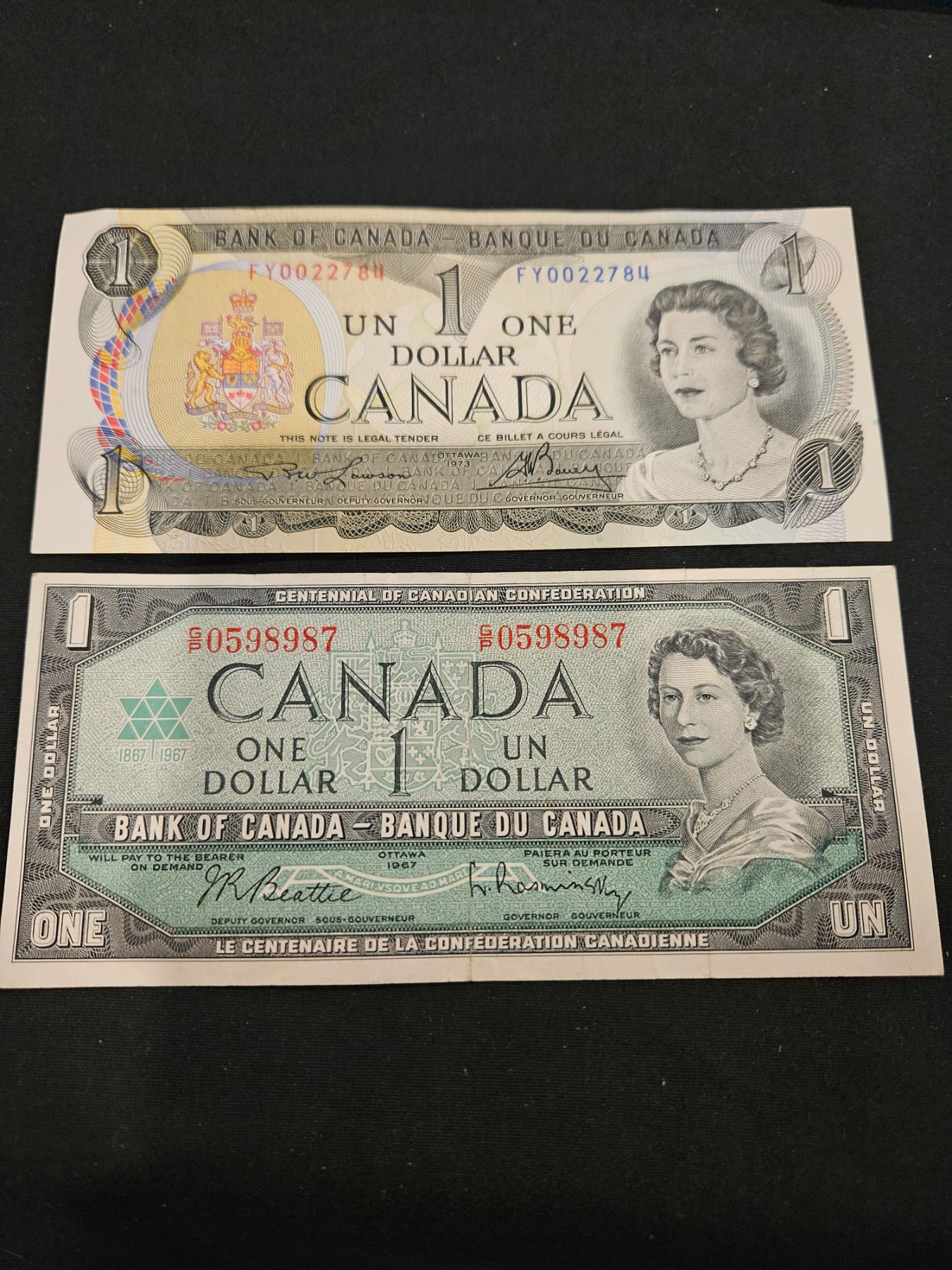 1967 & 1973 $1 Canada bill