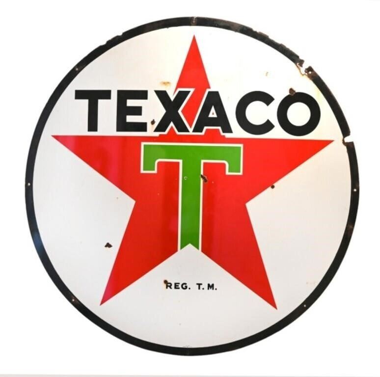 Large Texaco Double Sided 6ft Porcelain Sign