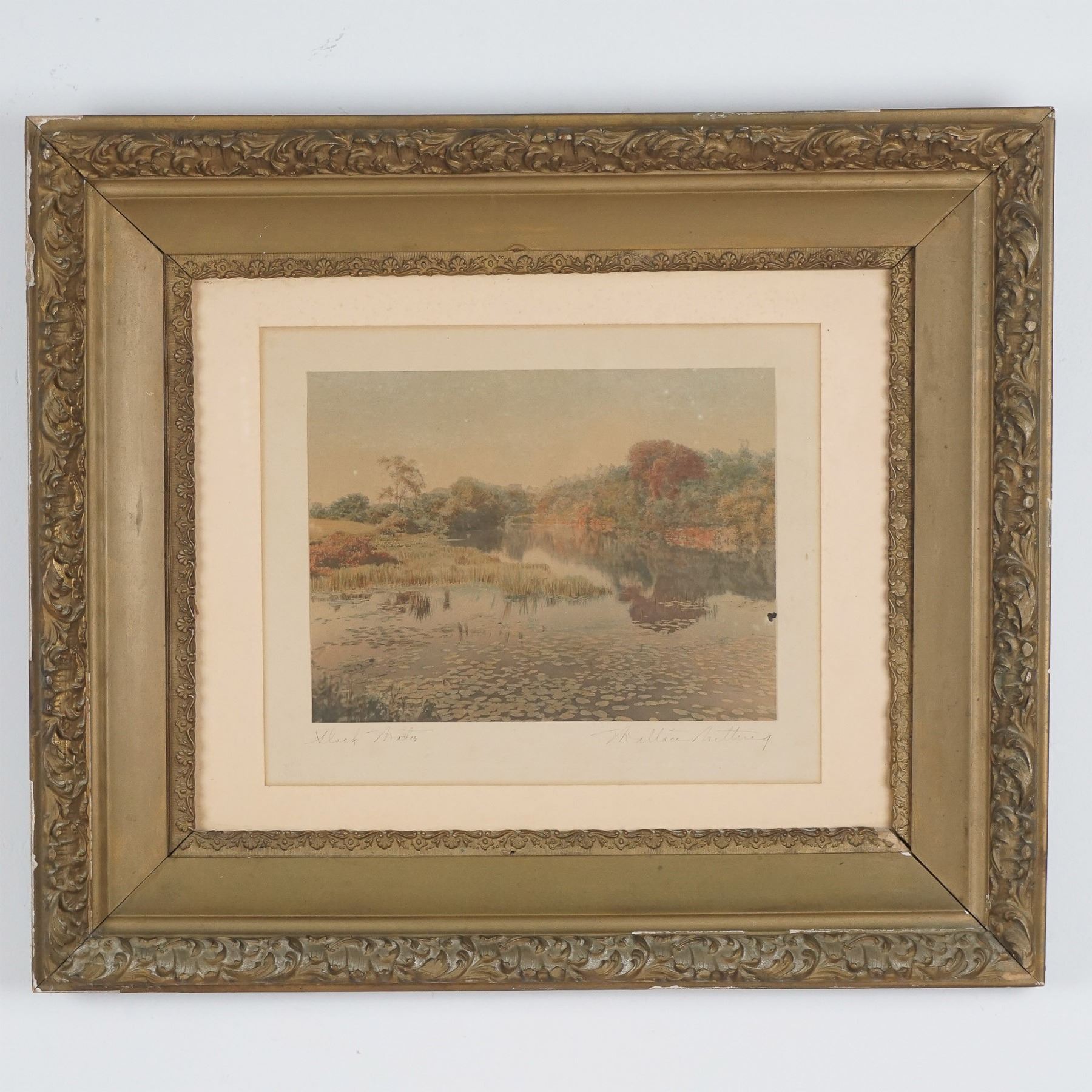 Wallace Nutting, Hand-Colored Photograph, Signed