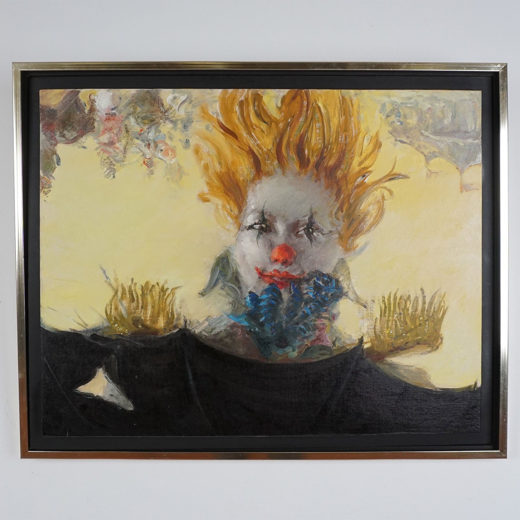 Annette Krauss Rose, Oil on Canvas Surrealist Clown Portrait