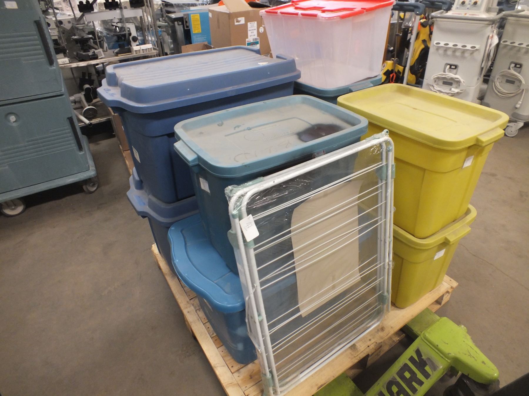 Pallet Of Plastic Totes
