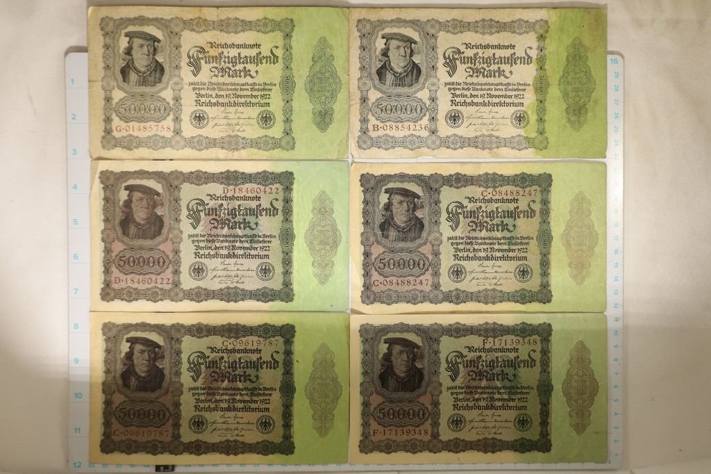 6-1922 GERMAN 50,000 MARK BILLS