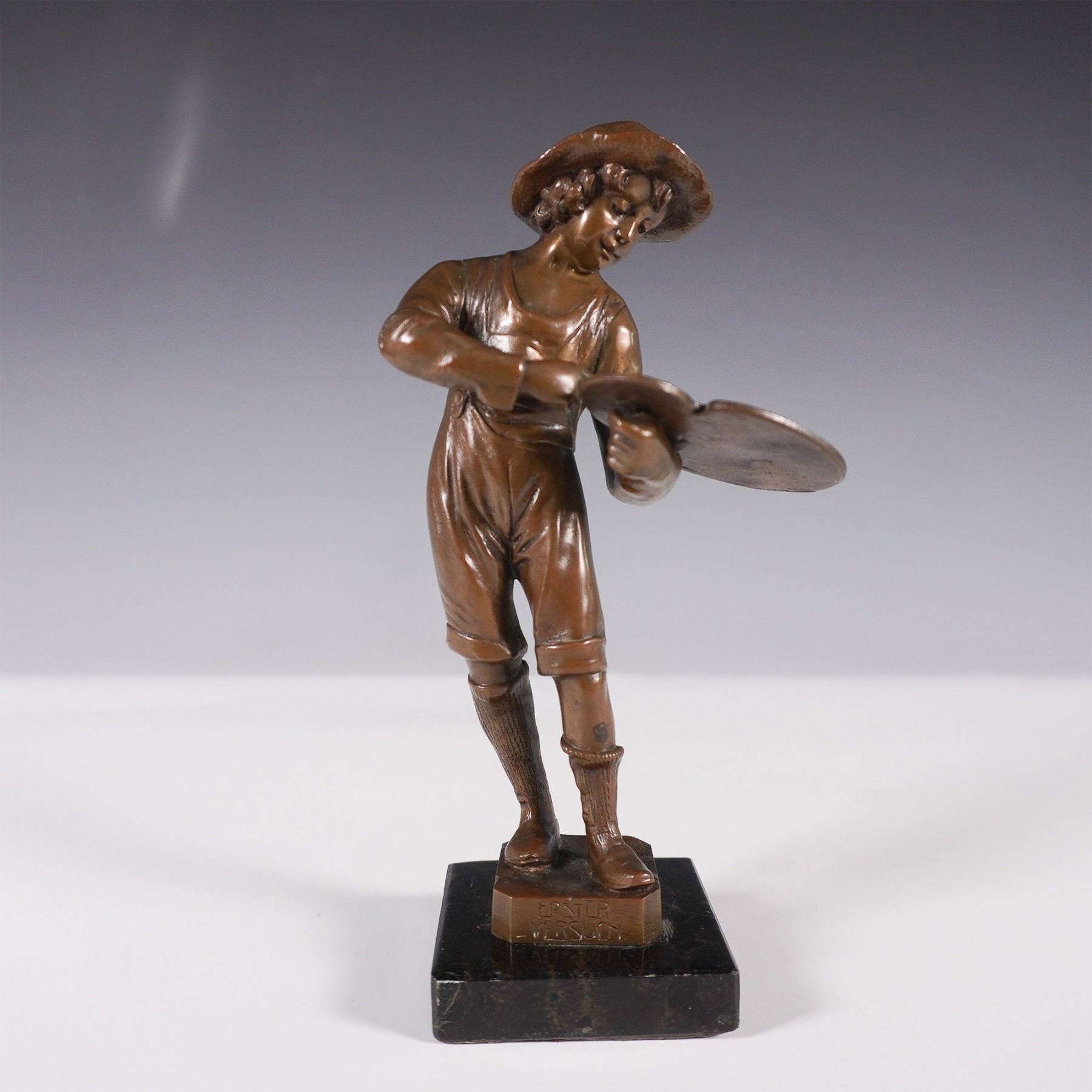 Ernst Beck Bronze Sculpture of a Young Artist