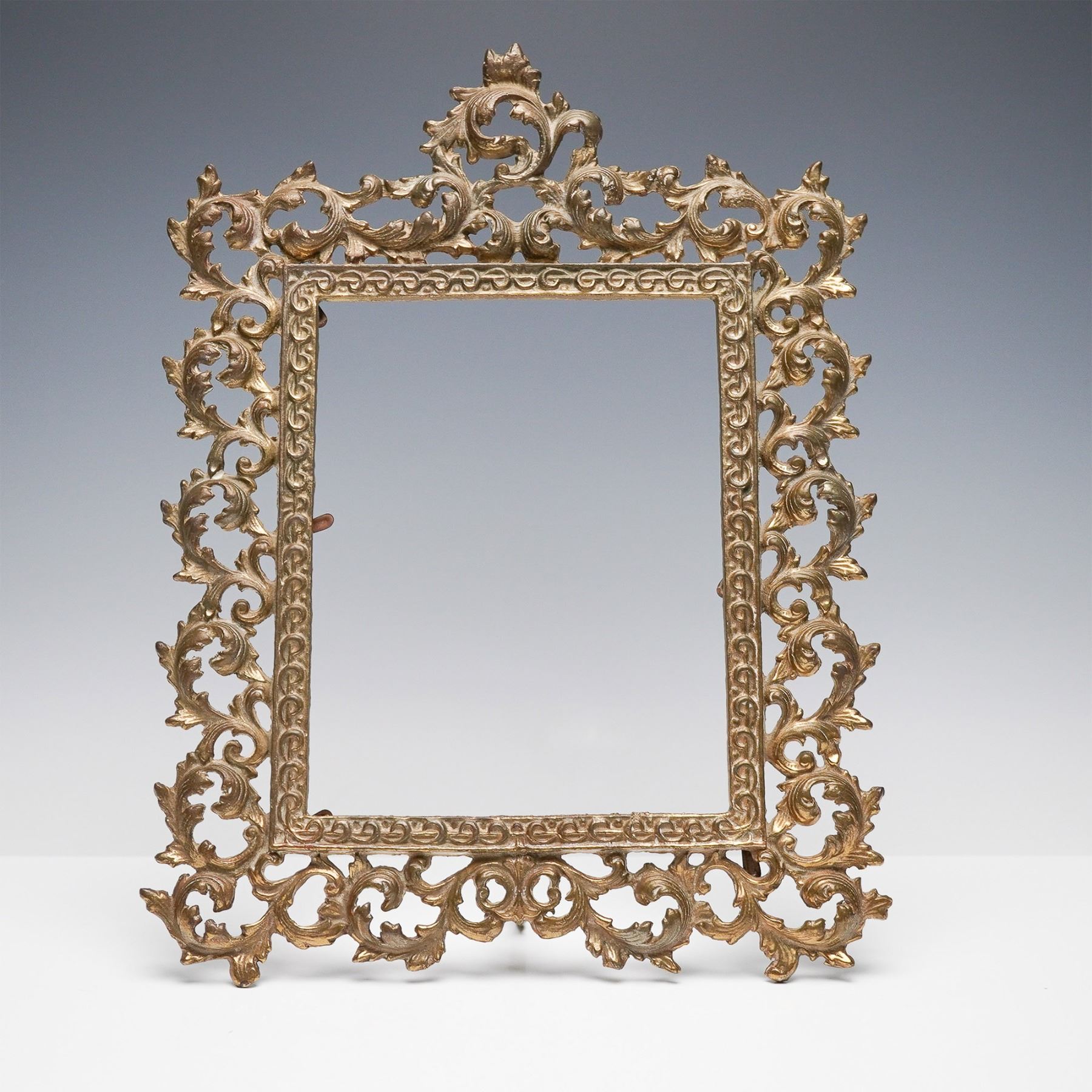 Antique Gilt Brass Rococo Style Picture Frame