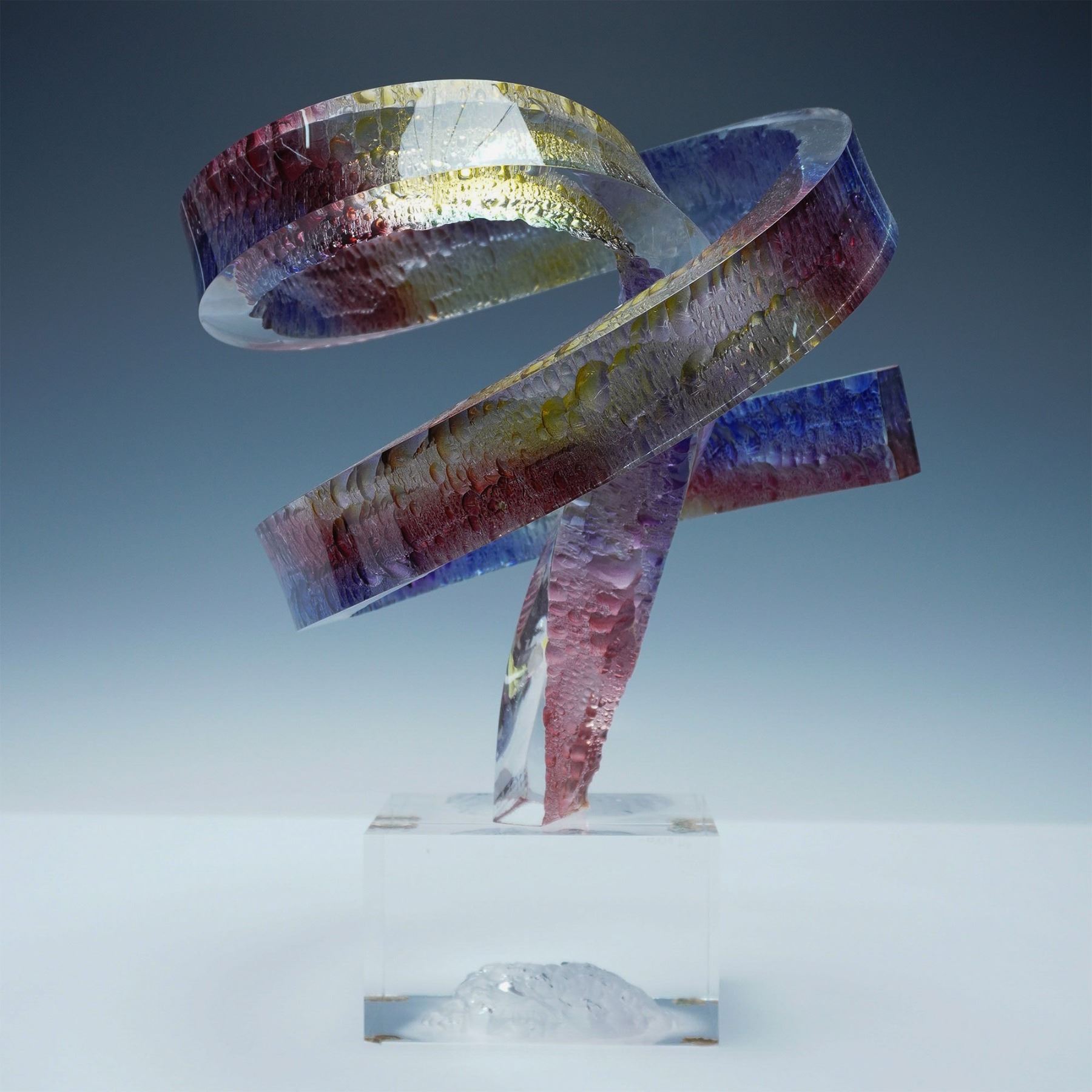 Rod Garrett Signed Acrylic Ribbon Sculpture
