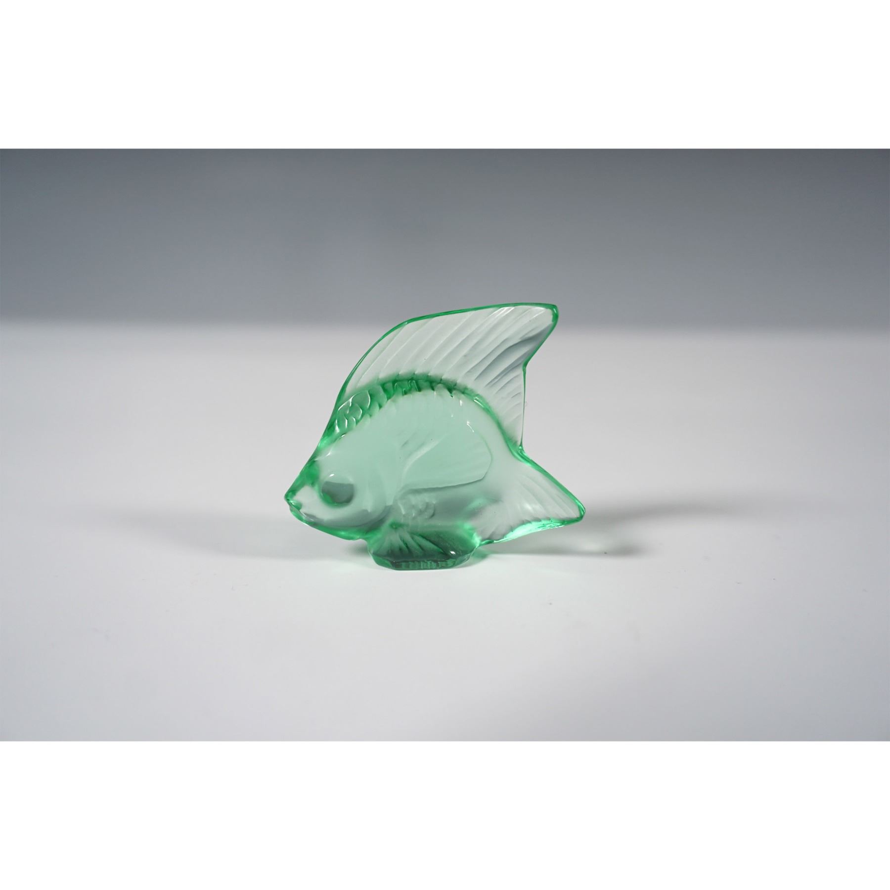 Lalique Crystal Emerald Green Fish Figurine