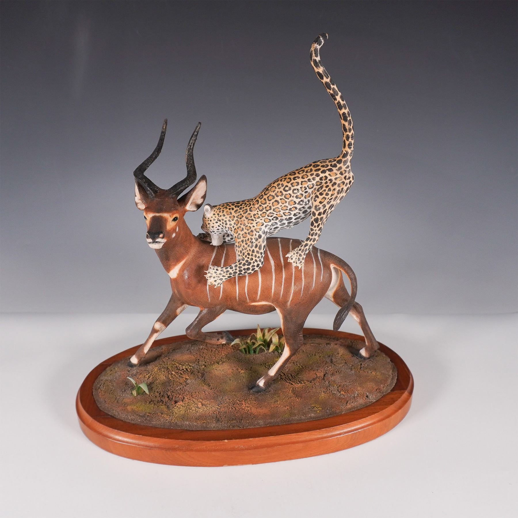 Louis Paul Jonas Studios Limited Edition Leopard and Bongo Sculpture