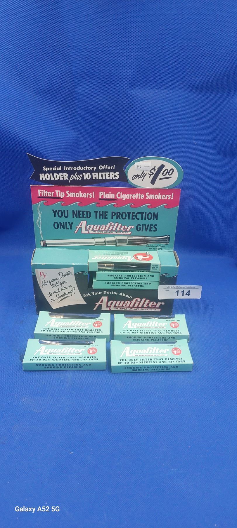 Vintage store counter top display for filtered tip smokers