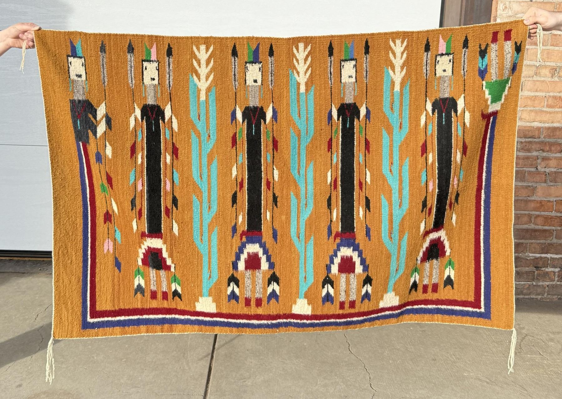 Navajo Indian Yei Yeibichai Dancer Rug