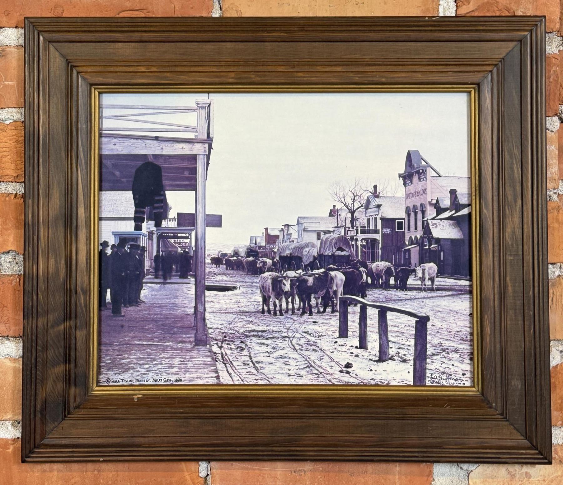 LA Huffman Montana Photo Bull Train