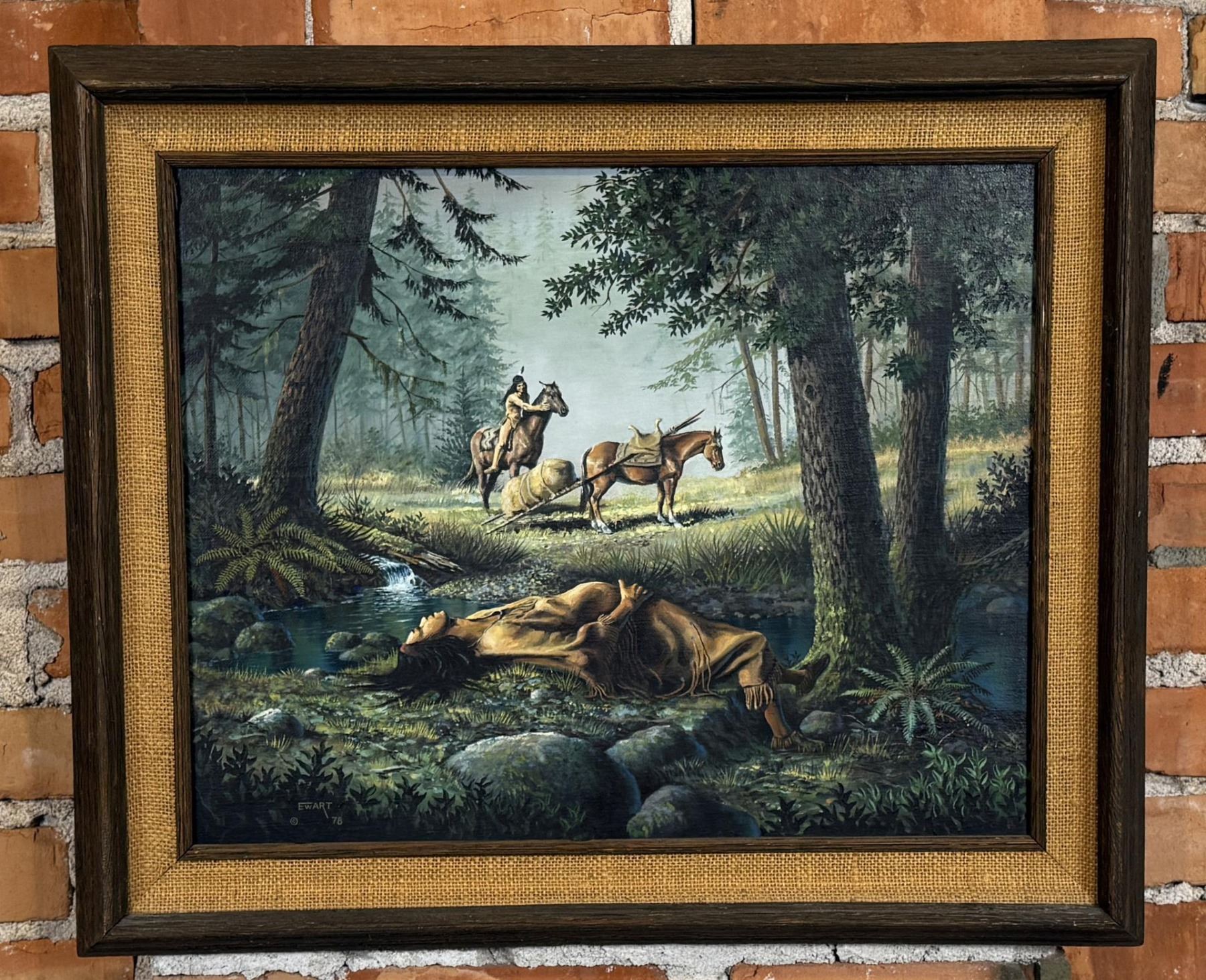David Ewart Montana Indian Oil Painting