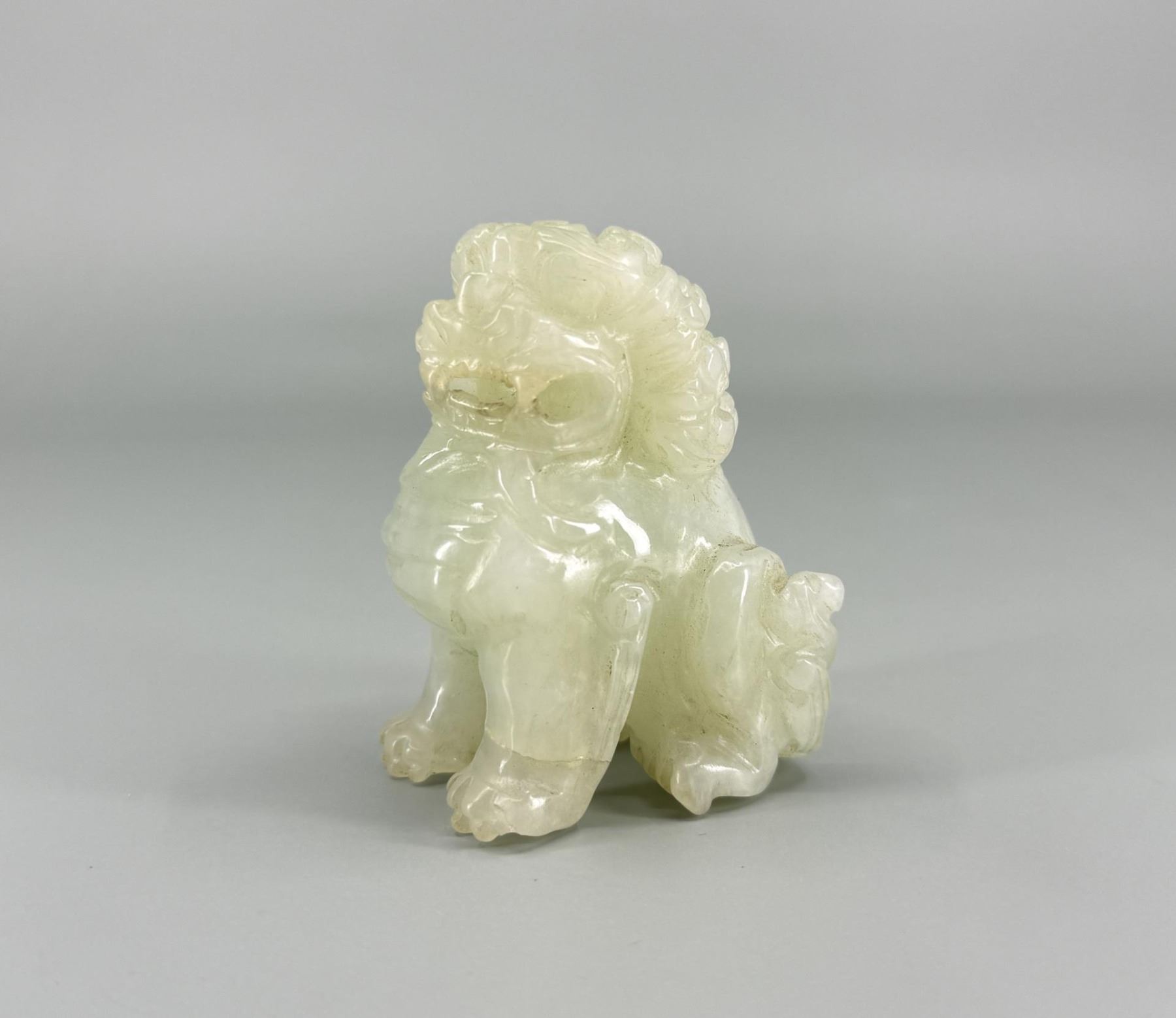 Antique Chinese Green Jade Foo Dog