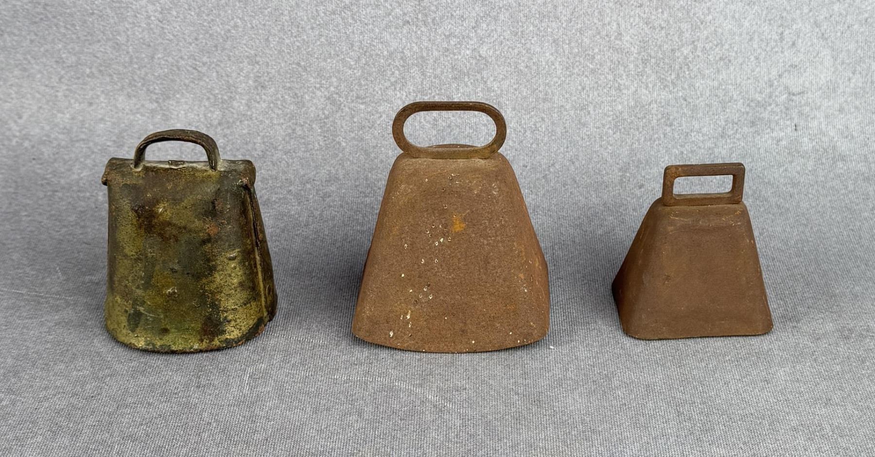 Lot of 3 Antique Montana Ranch Cow Bells