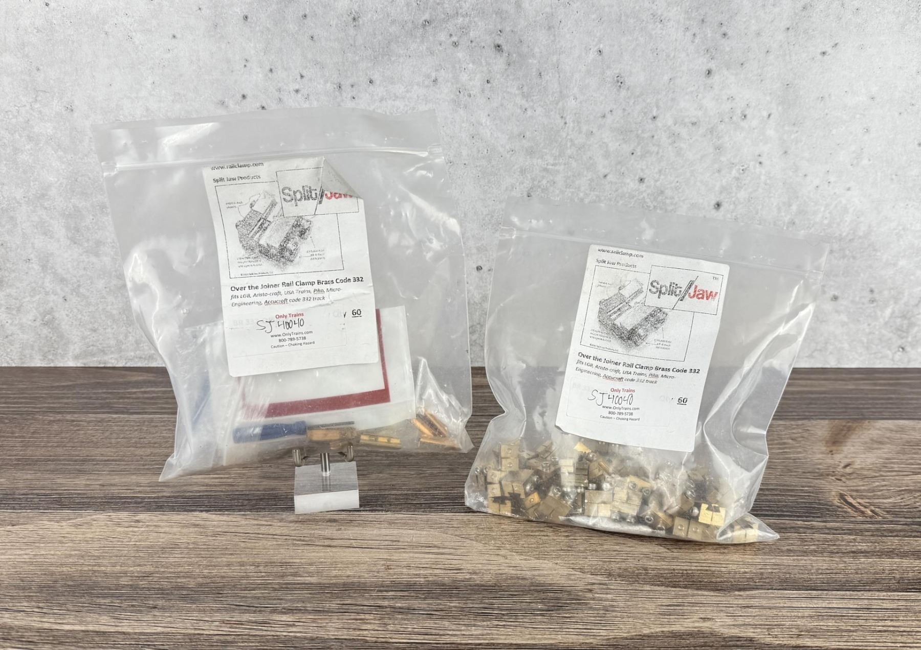 Group Of Brass Rail Clamps & Track Joiners