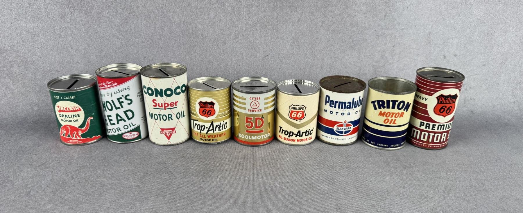 Collection of Motor Oil Coin Banks