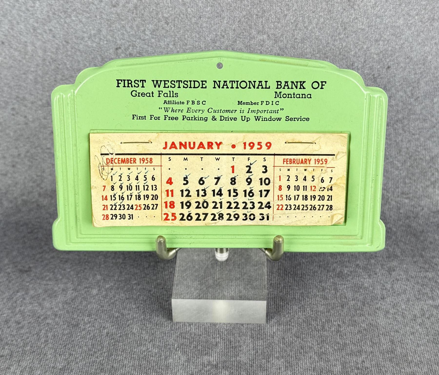 1959 Great Falls Montana Bank Calendar