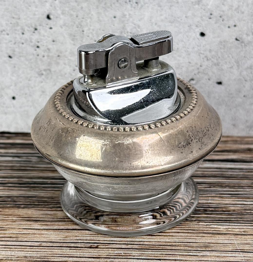 Sterling Silver Glass Table Lighter