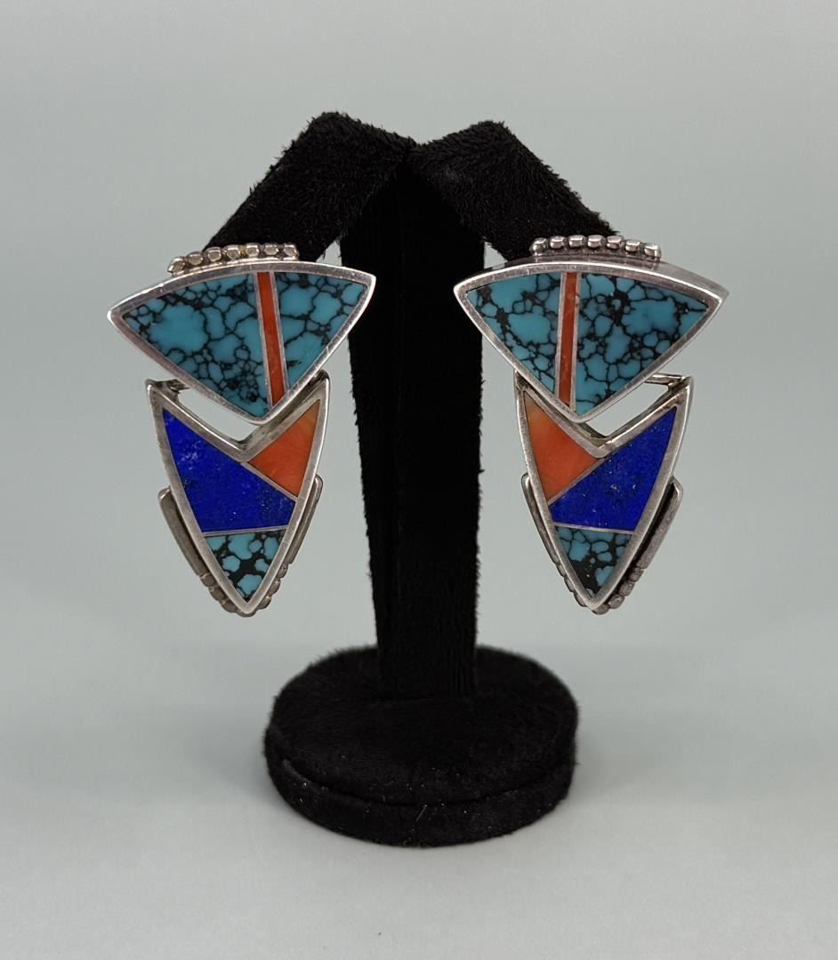 Ray Tracey Navajo Sterling Silver Earrings