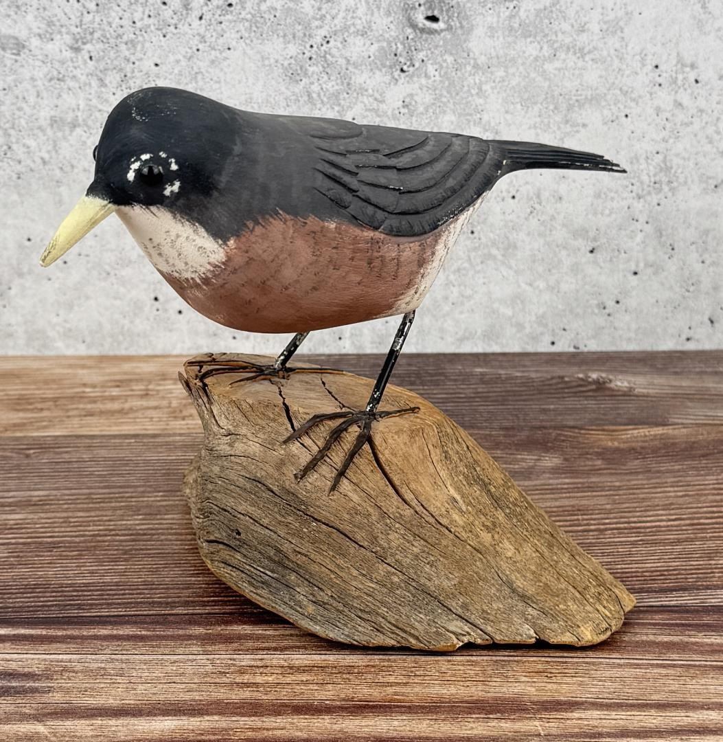 Carved Wood Robin