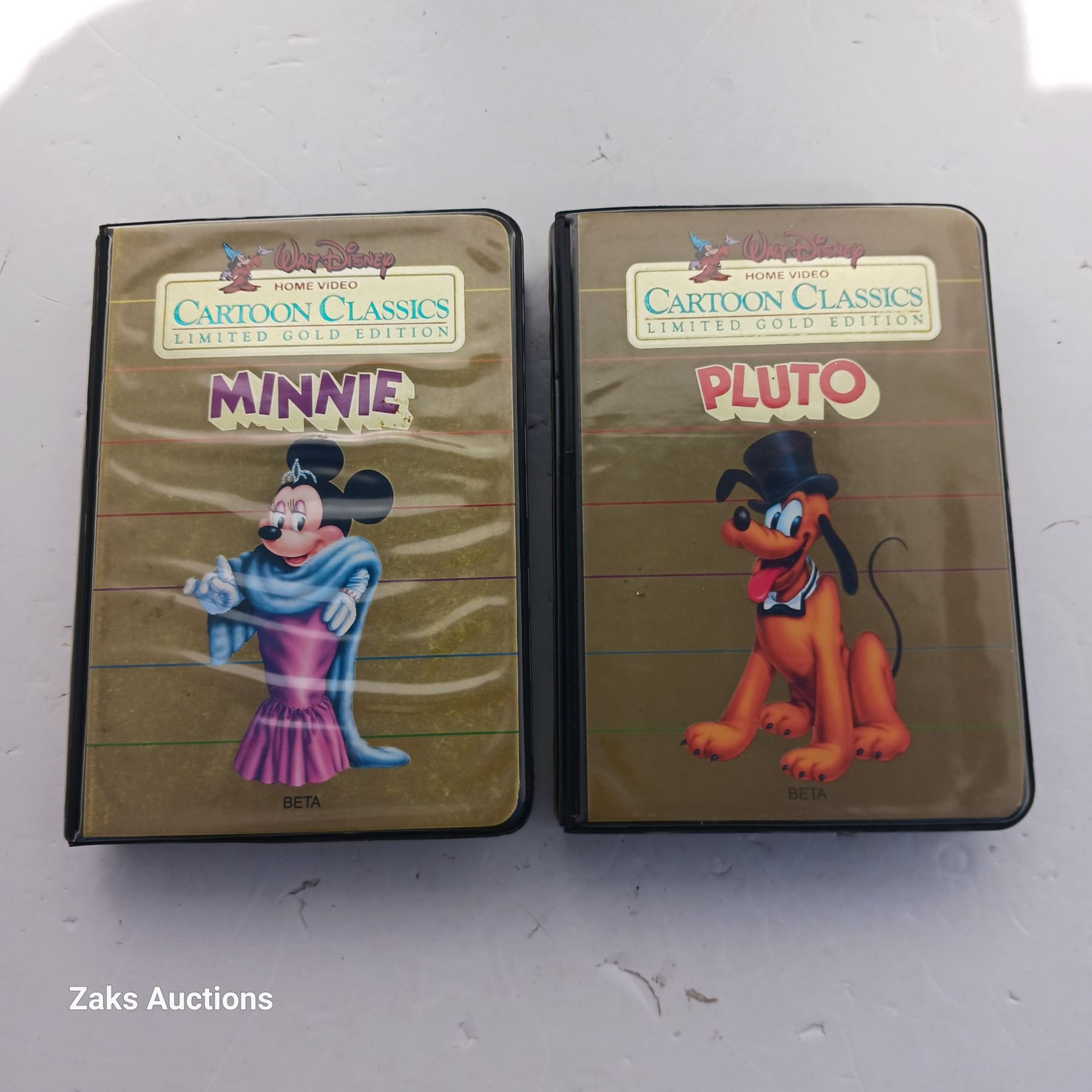 Two Vintage Beta Max, Limited Gold Edition, Minnie & Pluto