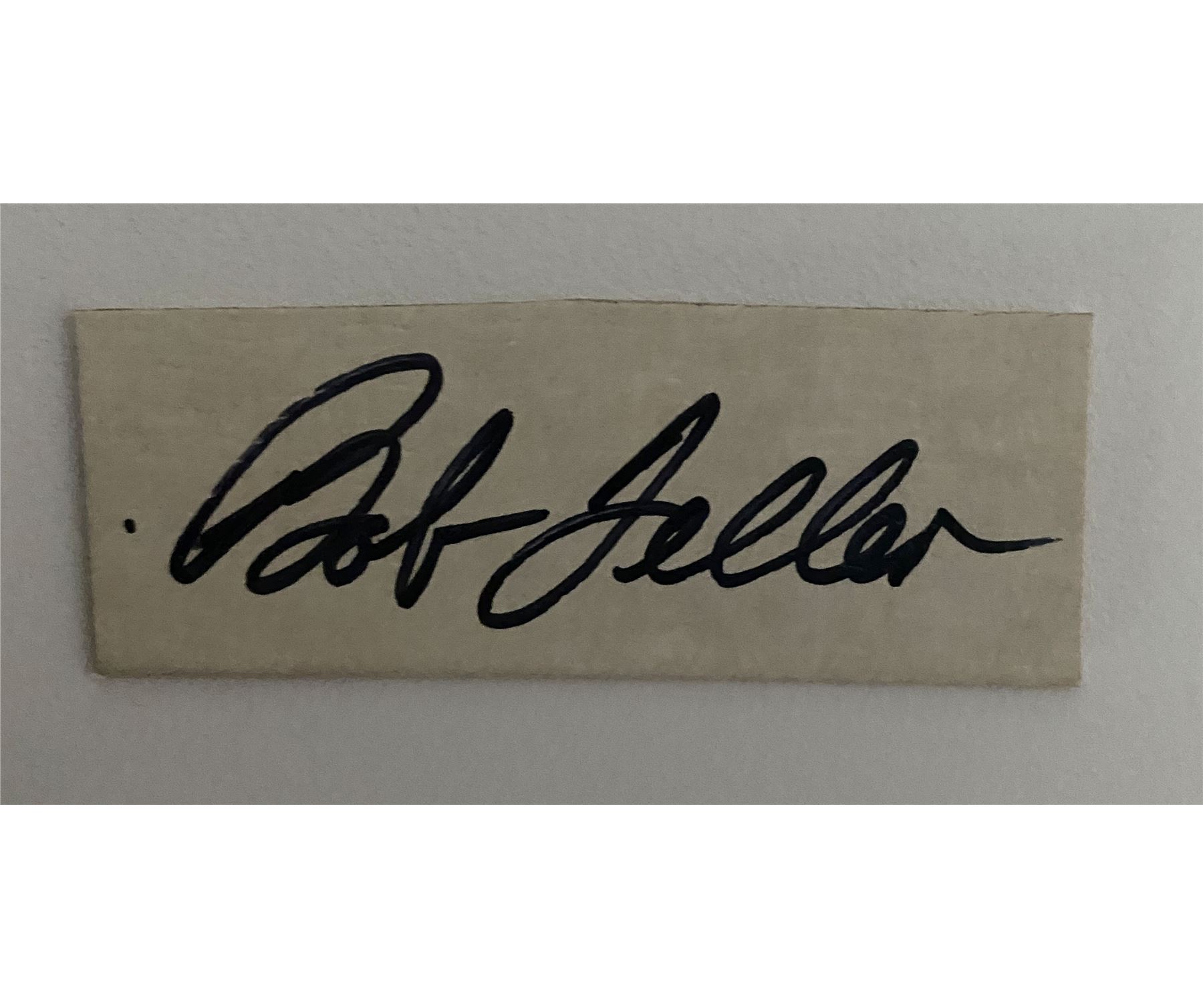 Baseball Player Bob Feller Original Signature