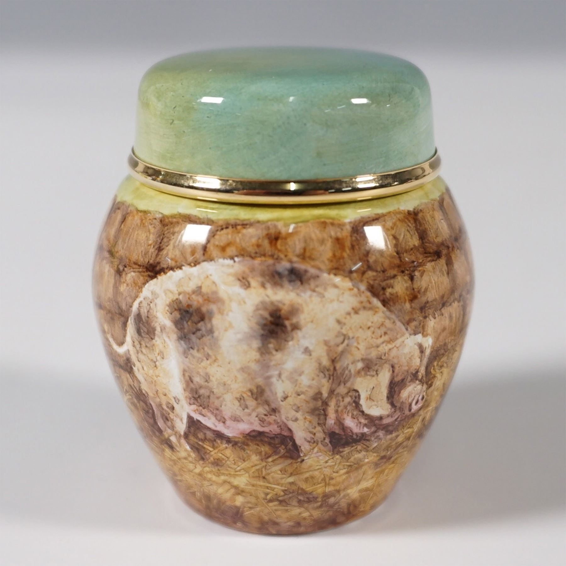 Moorcroft Enamel by Terry Halloran Pig Farm Ginger Jar