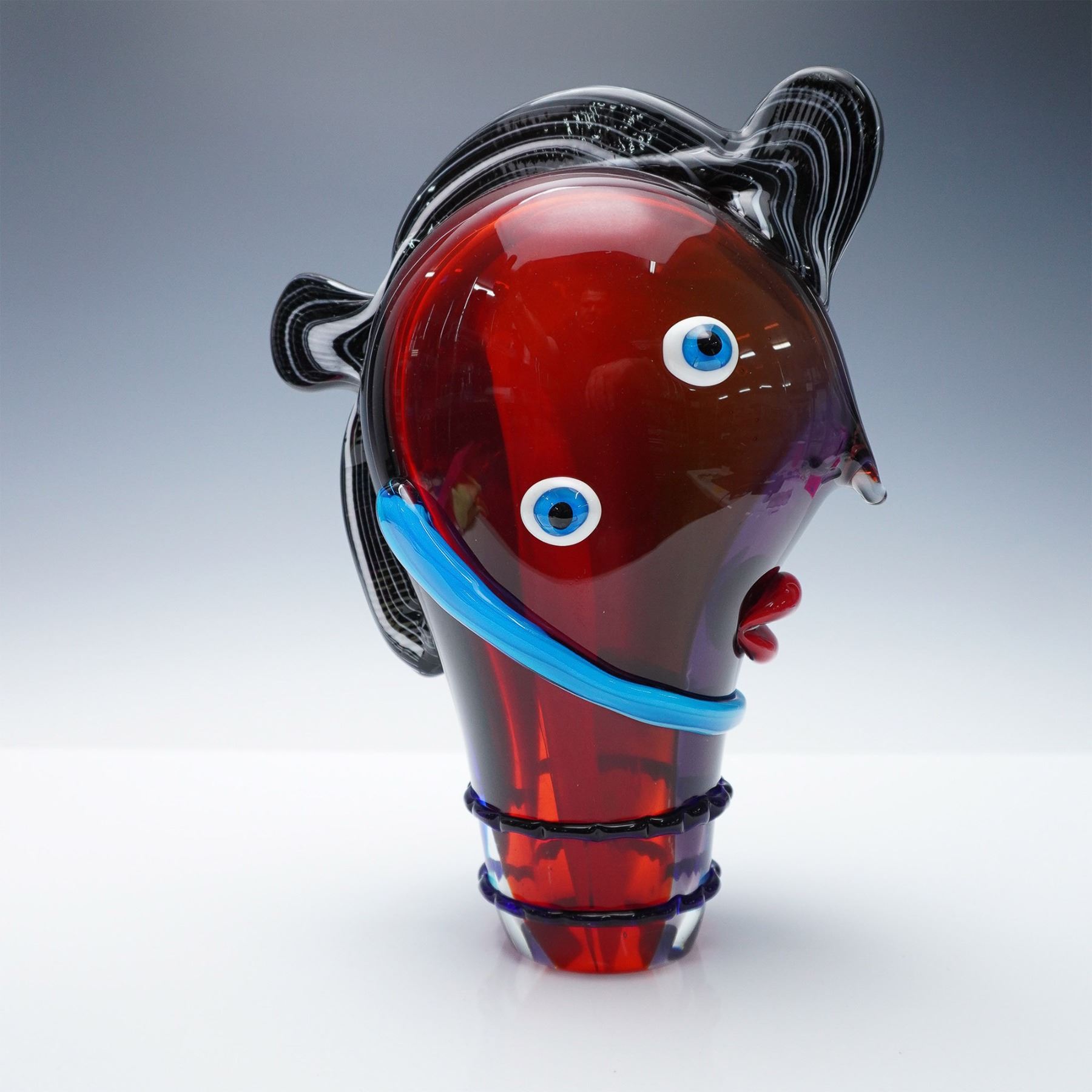 Viz Glass Hand-Blown Abstract Face Sculpture
